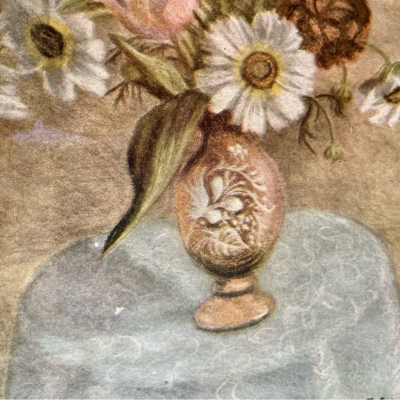 Vintage | Art | Lucile Blanch Drawing Still Life Flowers In A Vase ...